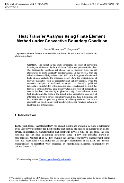 (PDF) Heat Transfer Analysis using Finite Element Method under ...