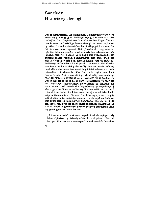 (PDF) Historie og ideologi