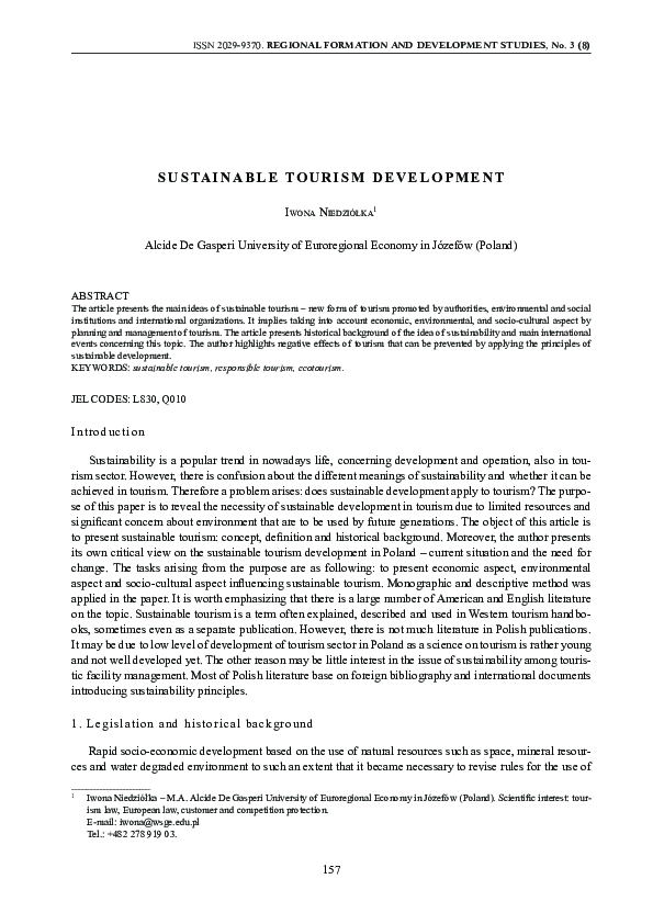 (PDF) Sustainable Tourism Development