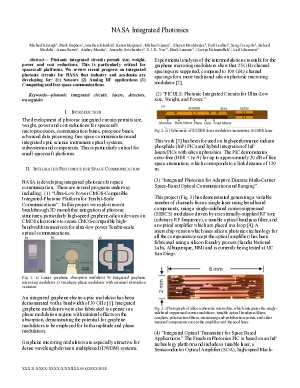 (PDF) NASA Integrated Photonics