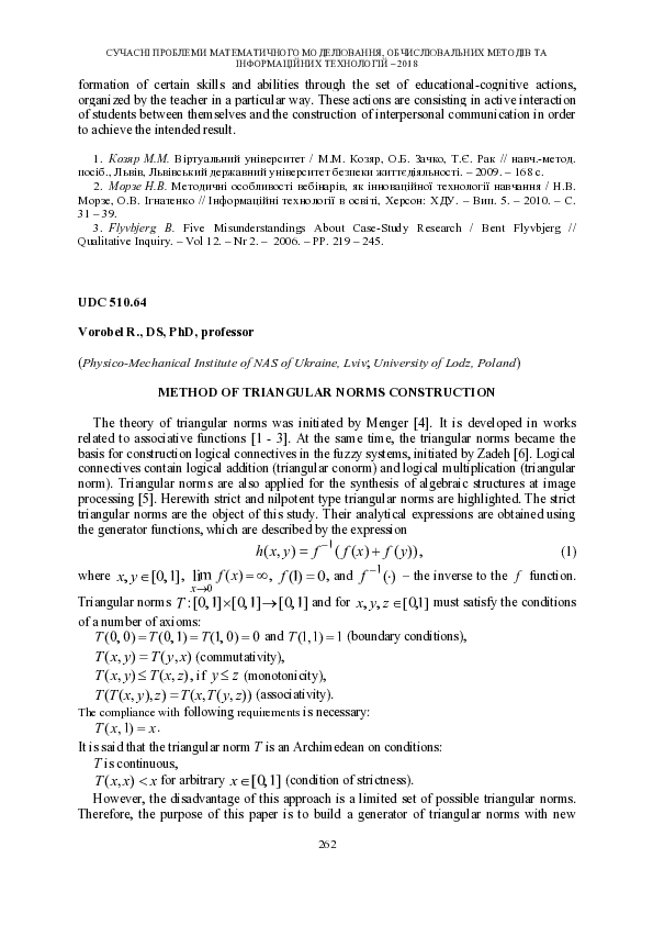 (PDF) Method of triangular norms construction