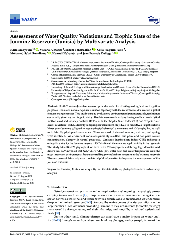 (PDF) Assessment of Water Quality Variations and Trophic State of the ...