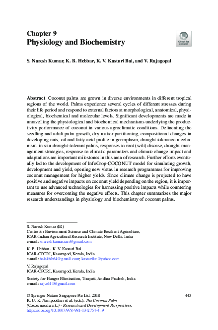 Physiology and Biochemistry