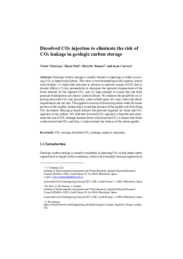 (PDF) Dissolved CO2 Injection to Eliminate the Risk of CO2 Leakage in ...