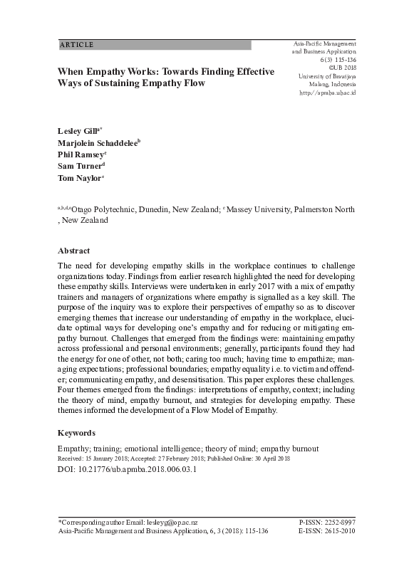(PDF) When Empathy Works: Towards Finding Effective Ways of Sustaining ...