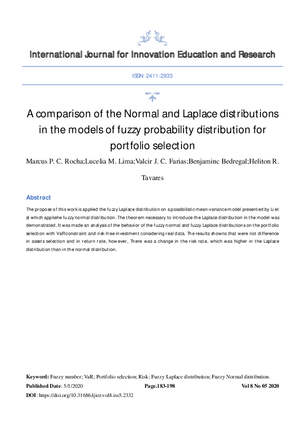 (PDF) A comparison of the Normal and Laplace distributions in the models of fuzzy probability ...