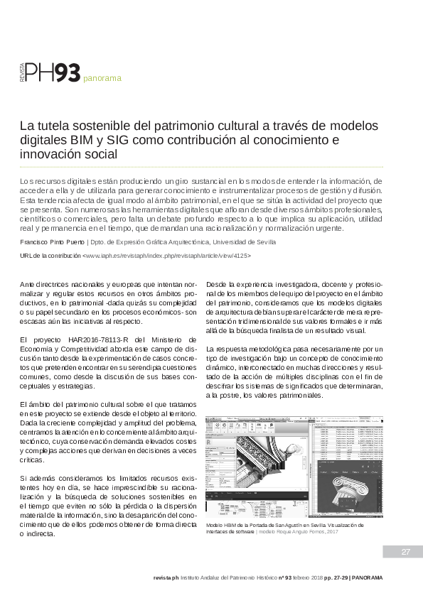(PDF) La tutela sostenible del patrimonio cultural a través de modelos digitales BIM y SIG como ...