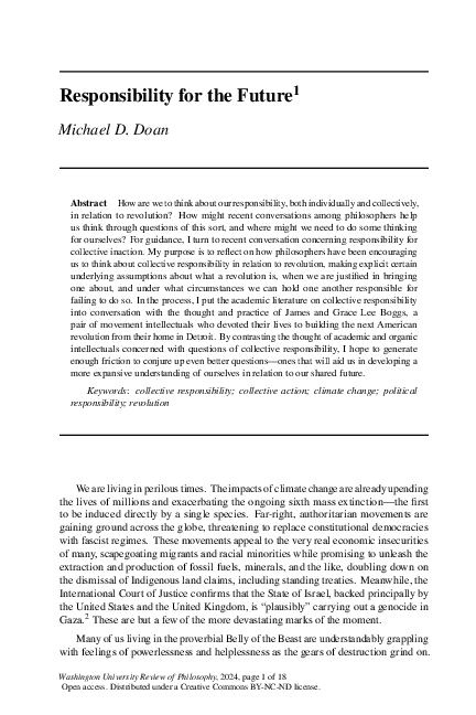 (PDF) Responsibility for the Future