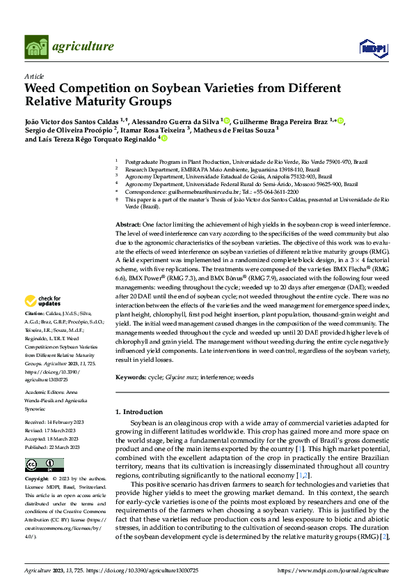 (PDF) Weed Competition on Soybean Varieties from Different Relative ...