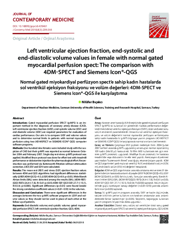 (PDF) Normal Gated Mi̇yokardi̇yal Perfüzyon Spect’ e Sahi̇p Kadin ...