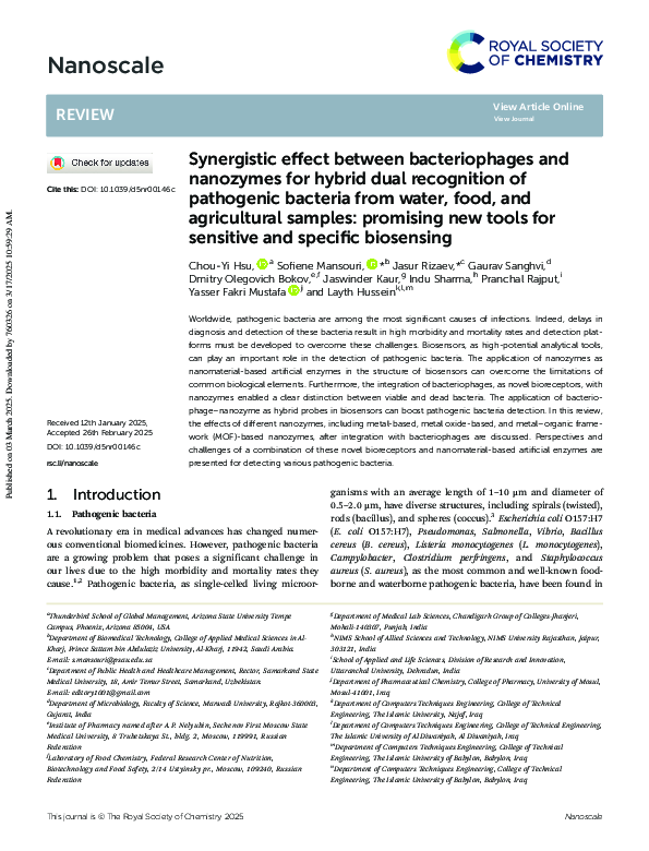 (PDF) Synergistic effect between bacteriophages and nanozymes for ...