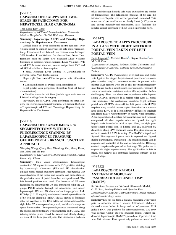 (PDF) Laparoscopic ALPPS procedure in a Case with right anterior portal ...