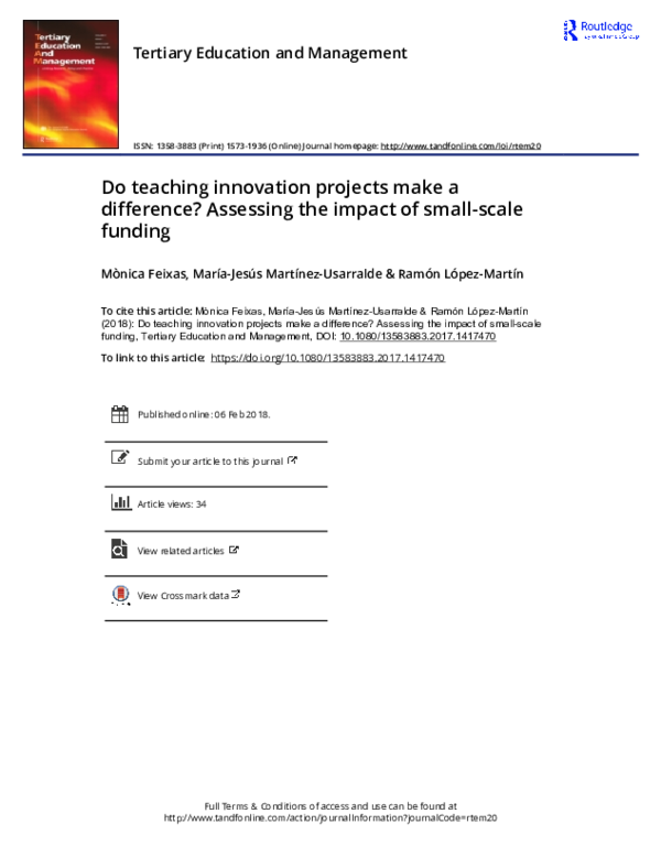 (PDF) Do teaching innovation projects make a difference? Assessing the ...