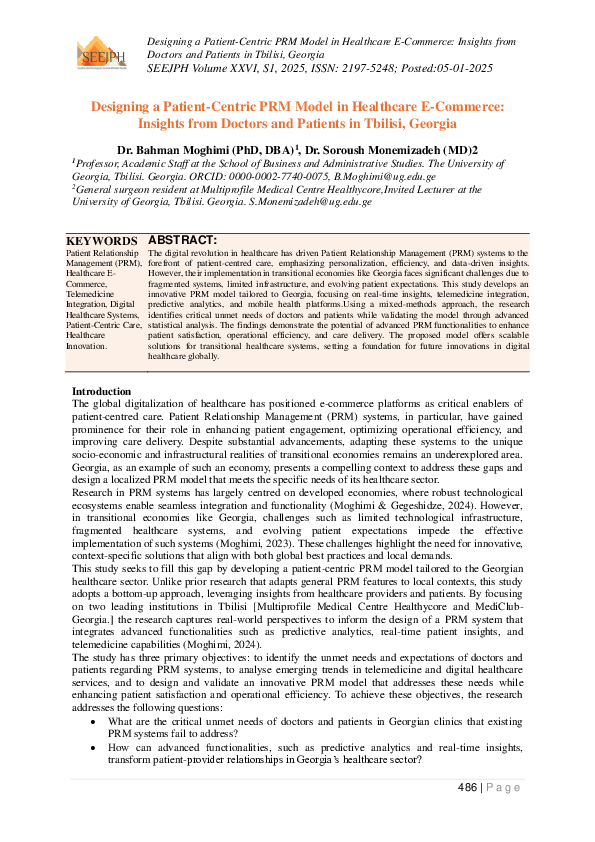 (PDF) Designing a Patient-Centric PRM Model in Healthcare E-Commerce ...