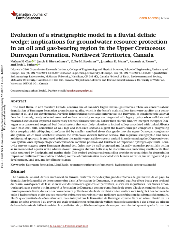 Evolution of a stratigraphic model in a fluvial deltaic wedge ...