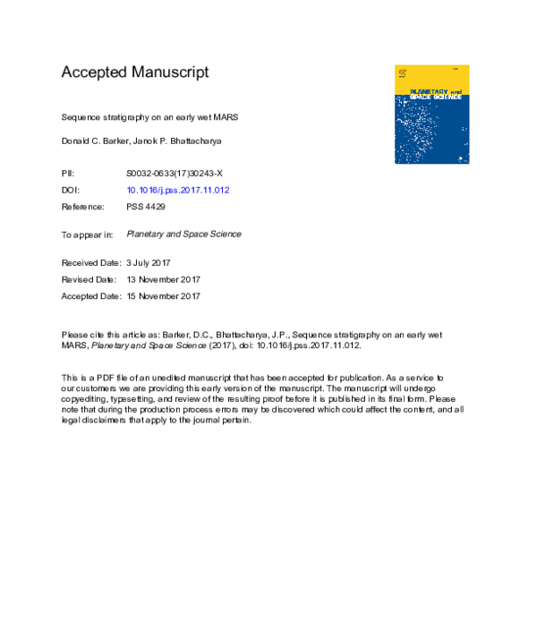 (PDF) Sequence stratigraphy on an early wet Mars