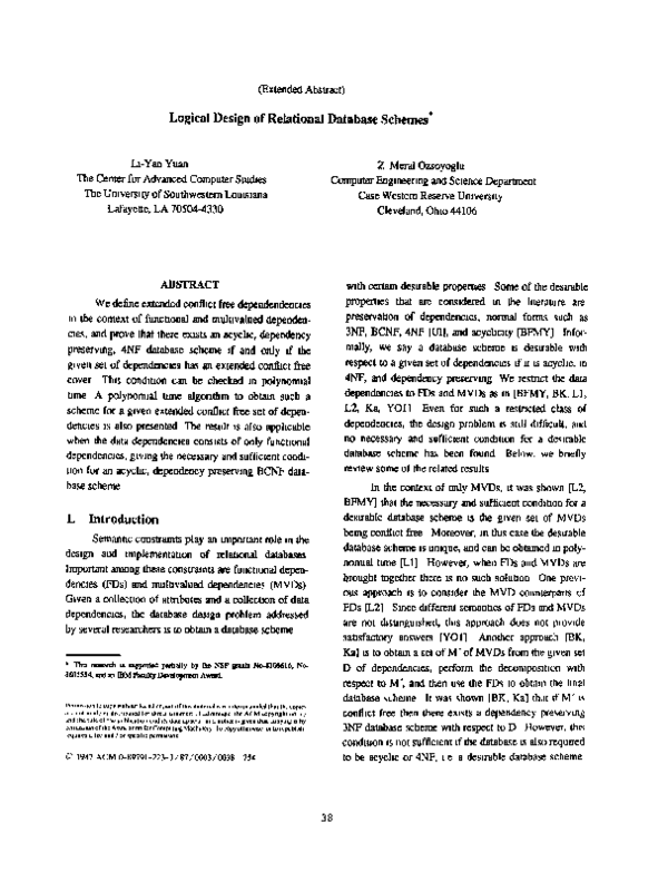 (PDF) Logical Design of Relational Database Systems