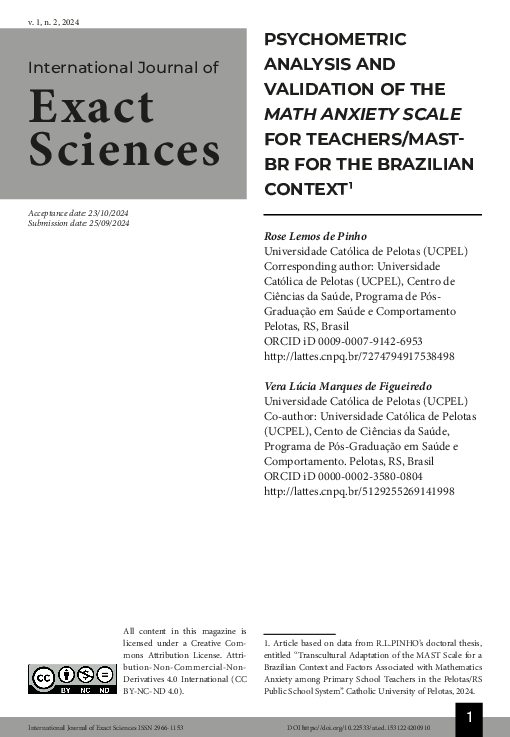 (PDF) PSYCHOMETRIC ANALYSIS AND VALIDATION OF THE MATH ANXIETY SCALE ...