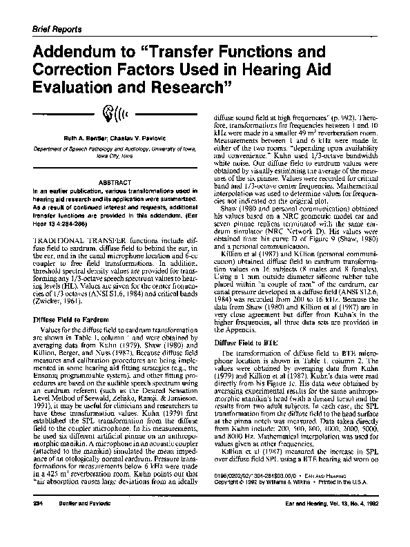 (PDF) Addendum to “Transfer Functions and Correction Factors Used in ...