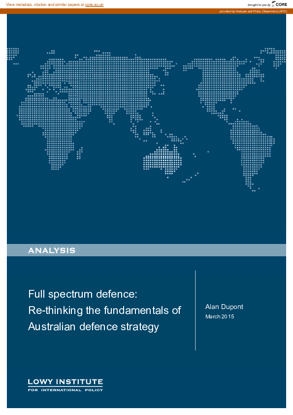 (PDF) Full spectrum defence: re-thinking the fundamentals of Australian ...
