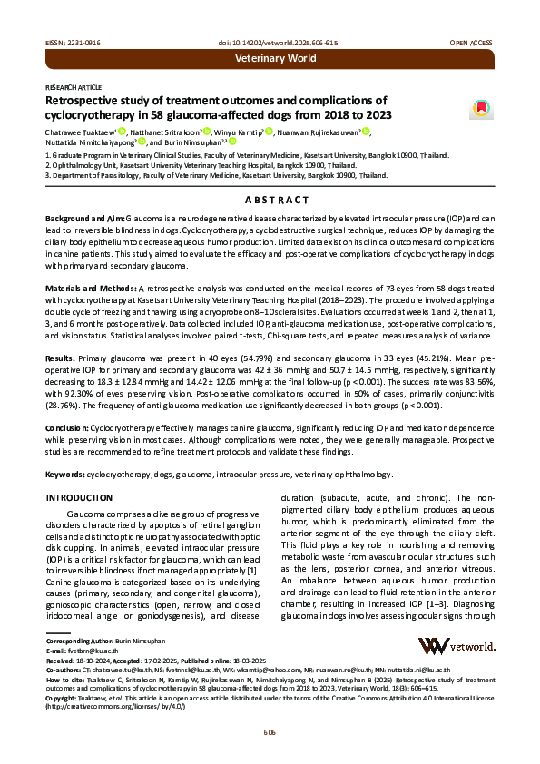 (PDF) Retrospective study of treatment outcomes and complications of ...