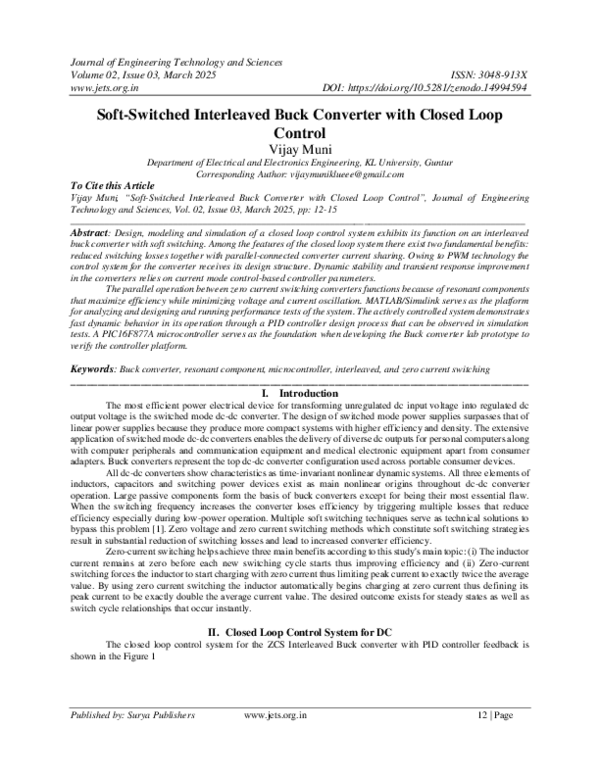 (PDF) Soft-Switched Interleaved Buck Converter with Closed Loop Control