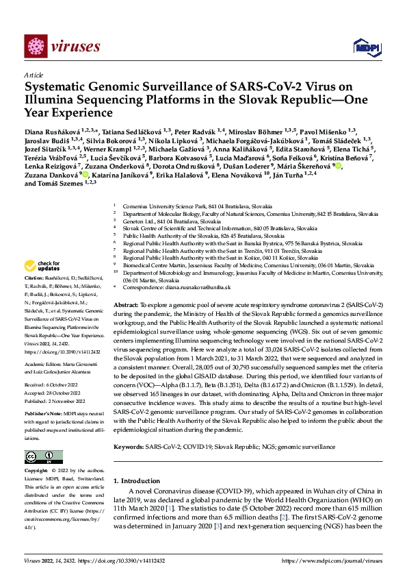 Systematic Genomic Surveillance of SARS-CoV-2 Virus on Illumina ...