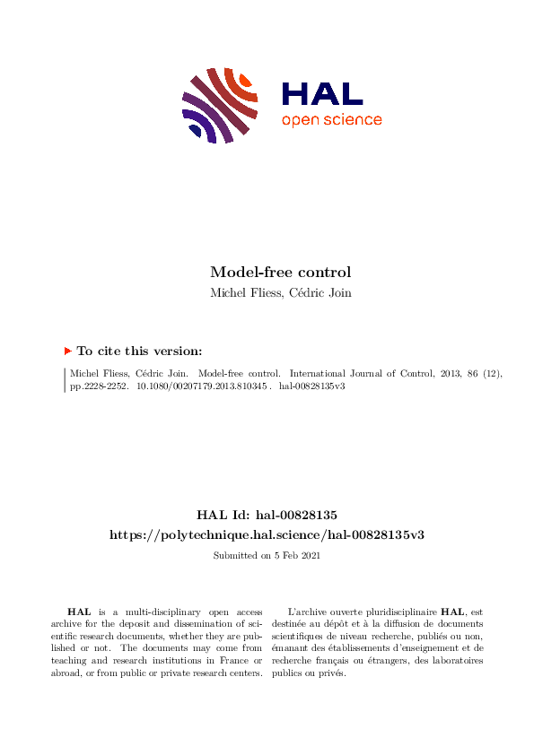 (PDF) Model-free control