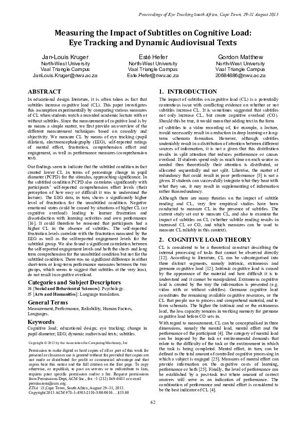 (PDF) Measuring•the•Impact•of•Subtitles•on•Cognitive•Load:•• Eye•Tracking•and•Dynamic ...