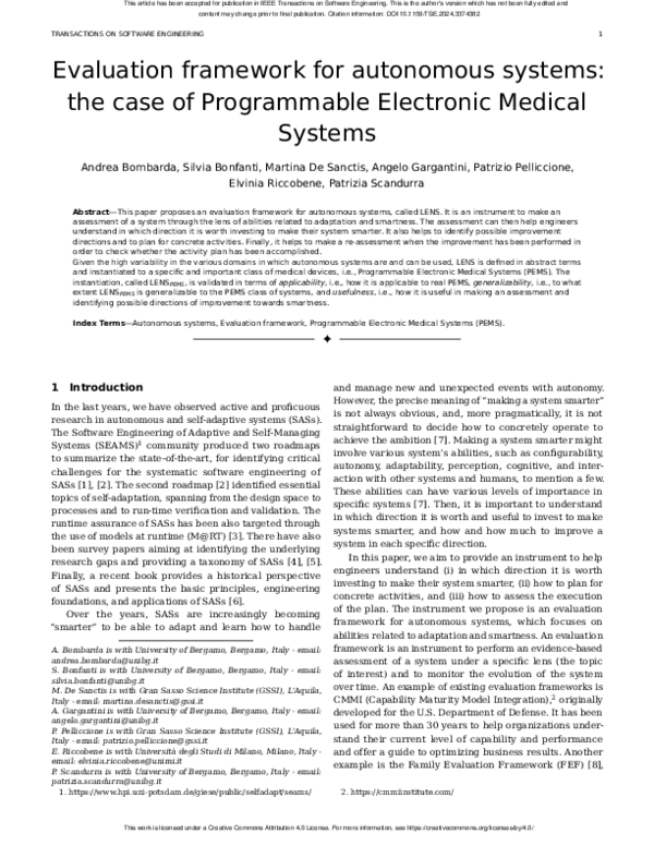 (PDF) Evaluation framework for autonomous systems: the case of ...