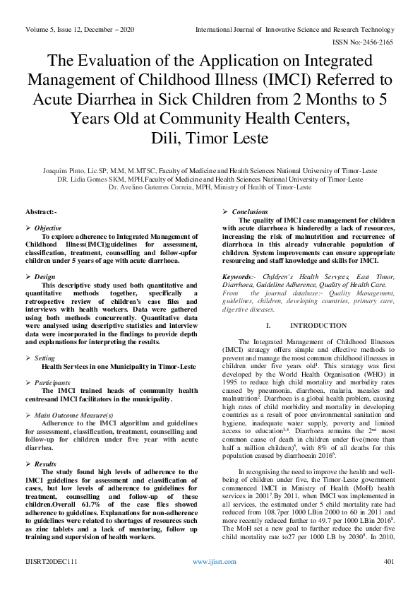 (PDF) The Evaluation of the Application on Integrated Management of ...