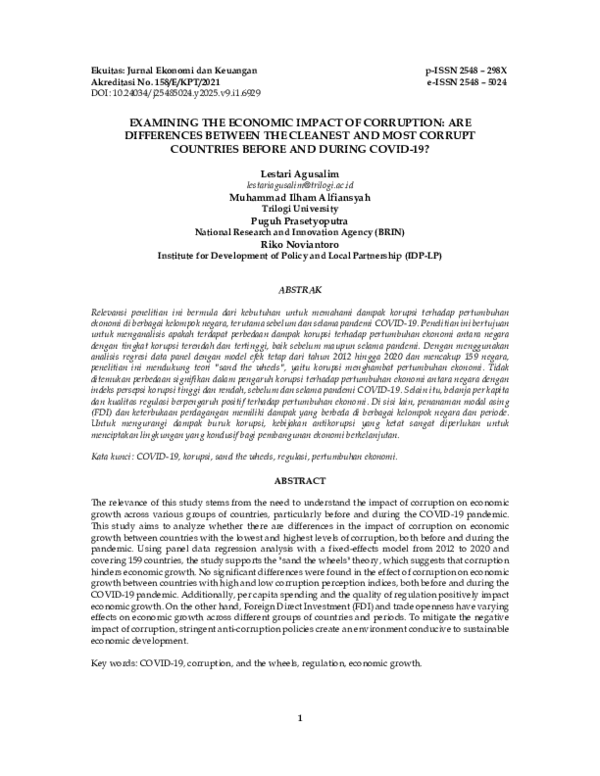 (PDF) Examining the Economic Impact of Corruption: Are Differences ...