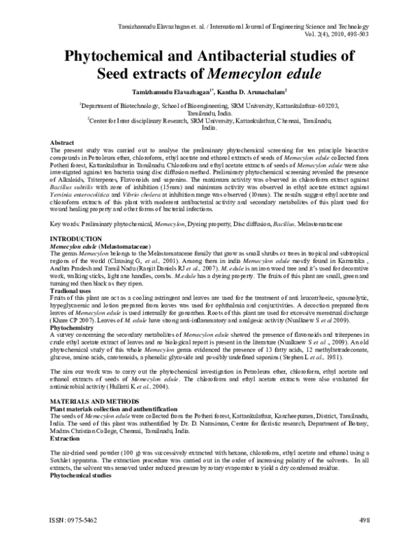 (PDF) Phytochemical and Antibacterial Studies of Seed Extracts of ...