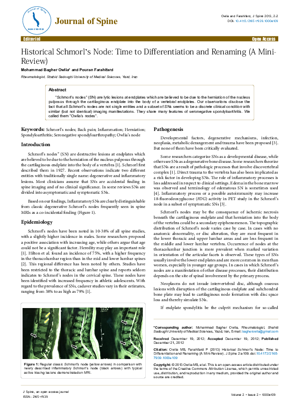(PDF) Historical Schmorls Node: Time to Differentiation and Renaming (A ...