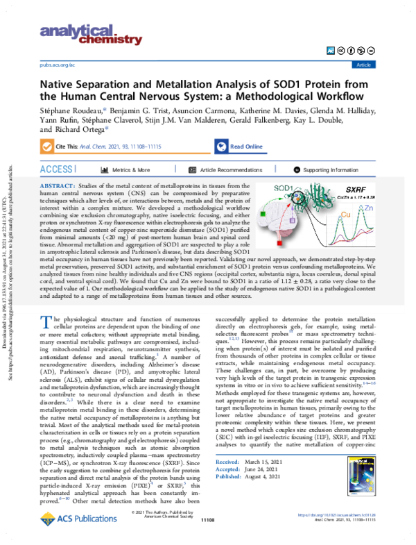 (PDF) Native Separation and Metallation Analysis of SOD1 Protein from ...