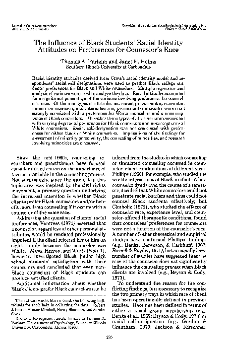 (PDF) The influence of Black students' racial identity attitudes on ...