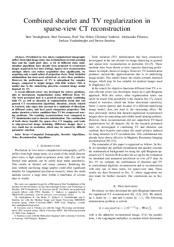 Combined shearlet and TV regularization in sparse-view CT reconstruction