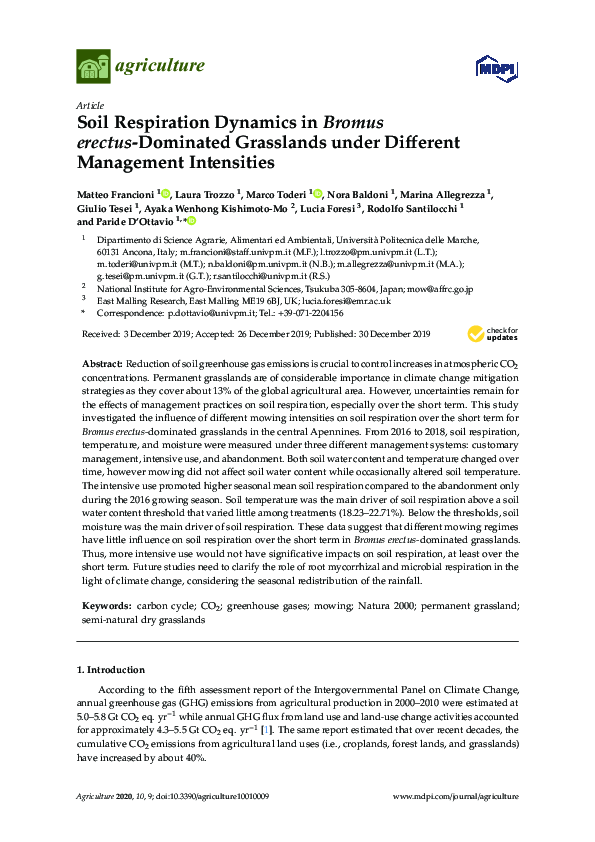 (PDF) Soil Respiration Dynamics in Bromus erectus-Dominated Grasslands under Different ...