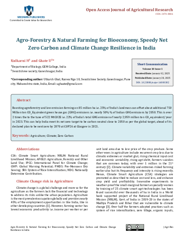(PDF) Agro-Forestry & Natural Farming for Bioeconomy, Speedy Net Zero ...