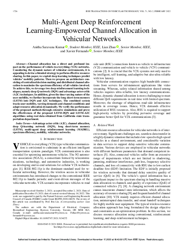 (PDF) Multi-Agent Deep Reinforcement Learning-Empowered Channel ...