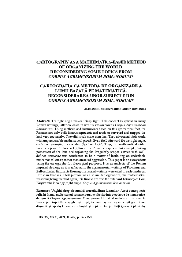 (PDF) Morintz A. CARTOGRAPHY AS A MATHEMATICS (1)