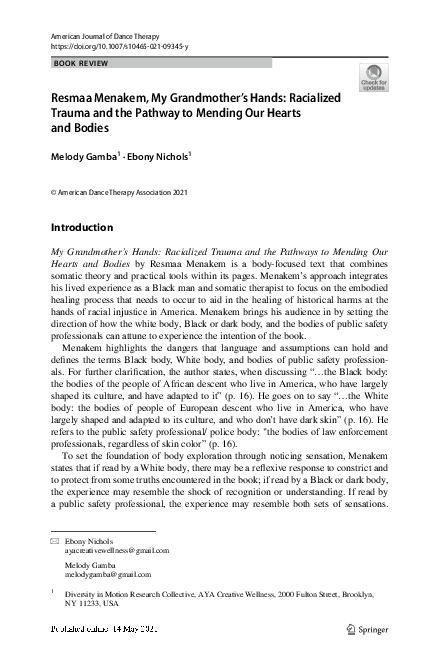 (PDF) Resmaa Menakem, My Grandmother’s Hands: Racialized Trauma and the ...