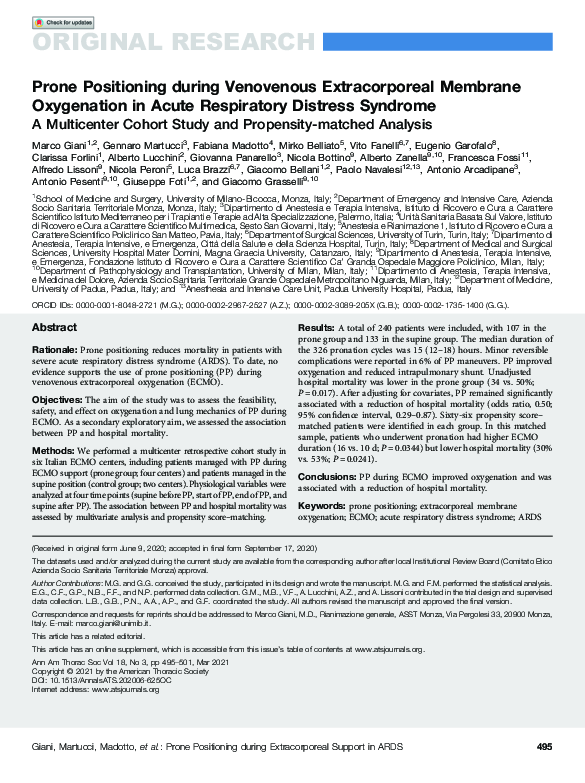 (PDF) Prone Positioning during Venovenous Extracorporeal Membrane ...