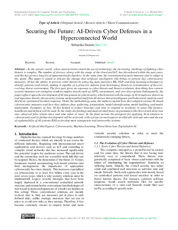 (PDF) Securing the Future: AI-Driven Cyber Defenses in a Hyperconnected ...