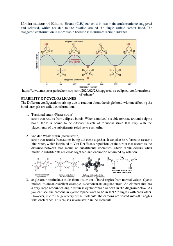 (PDF) Conformation of Cycloalkanes