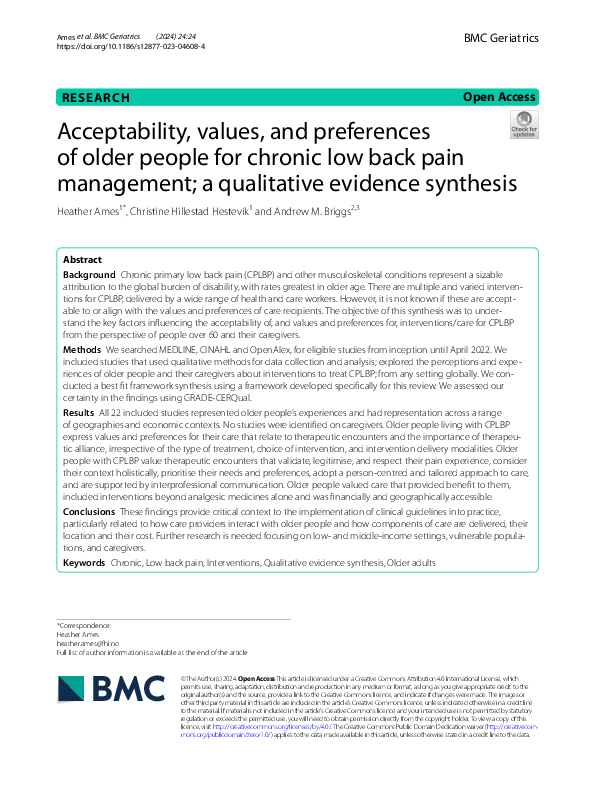 (PDF) Acceptability, values, and preferences of older people for chronic low back pain ...