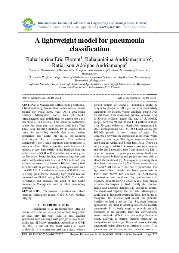 (PDF) A lightweight model for pneumonia classification
