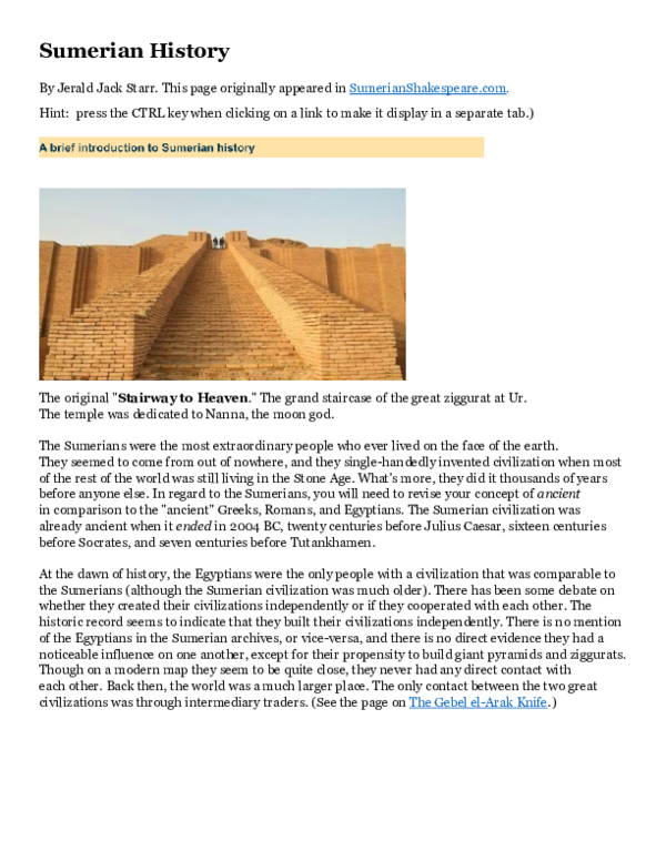 (PDF) Sumerian History