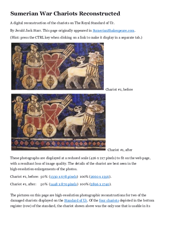 (PDF) Sumerian War Chariots Reconstructed A digital reconstruction of ...