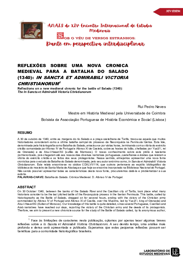 (PDF) Reflexões sobre uma nova crônica medieval para a Batalha do ...